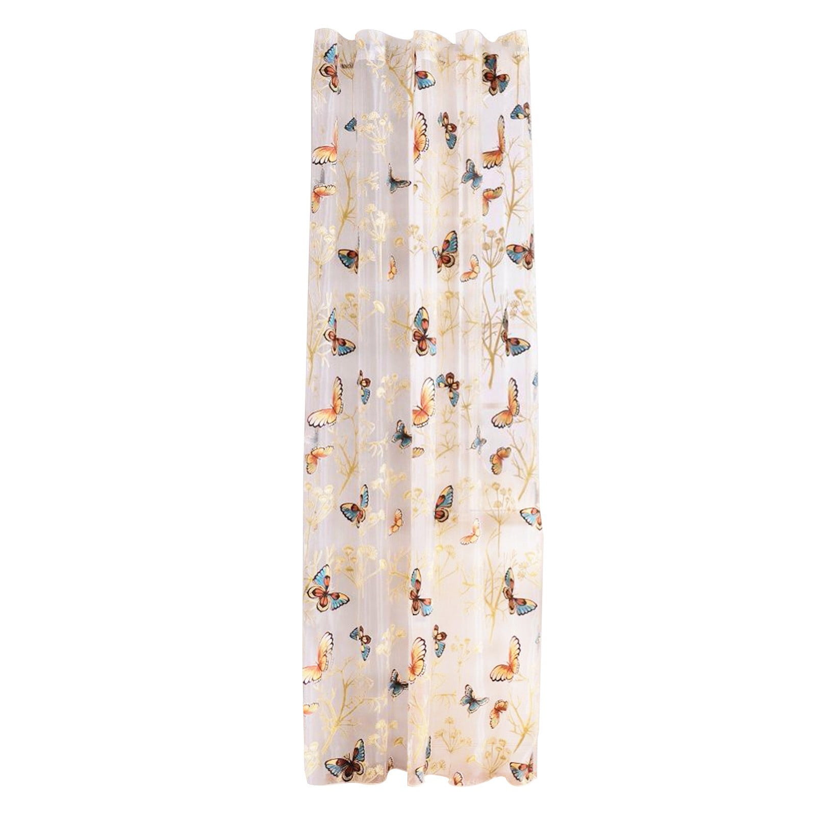 Butterfly Printing Light Permeable Balcony Living Room Curtain And ...