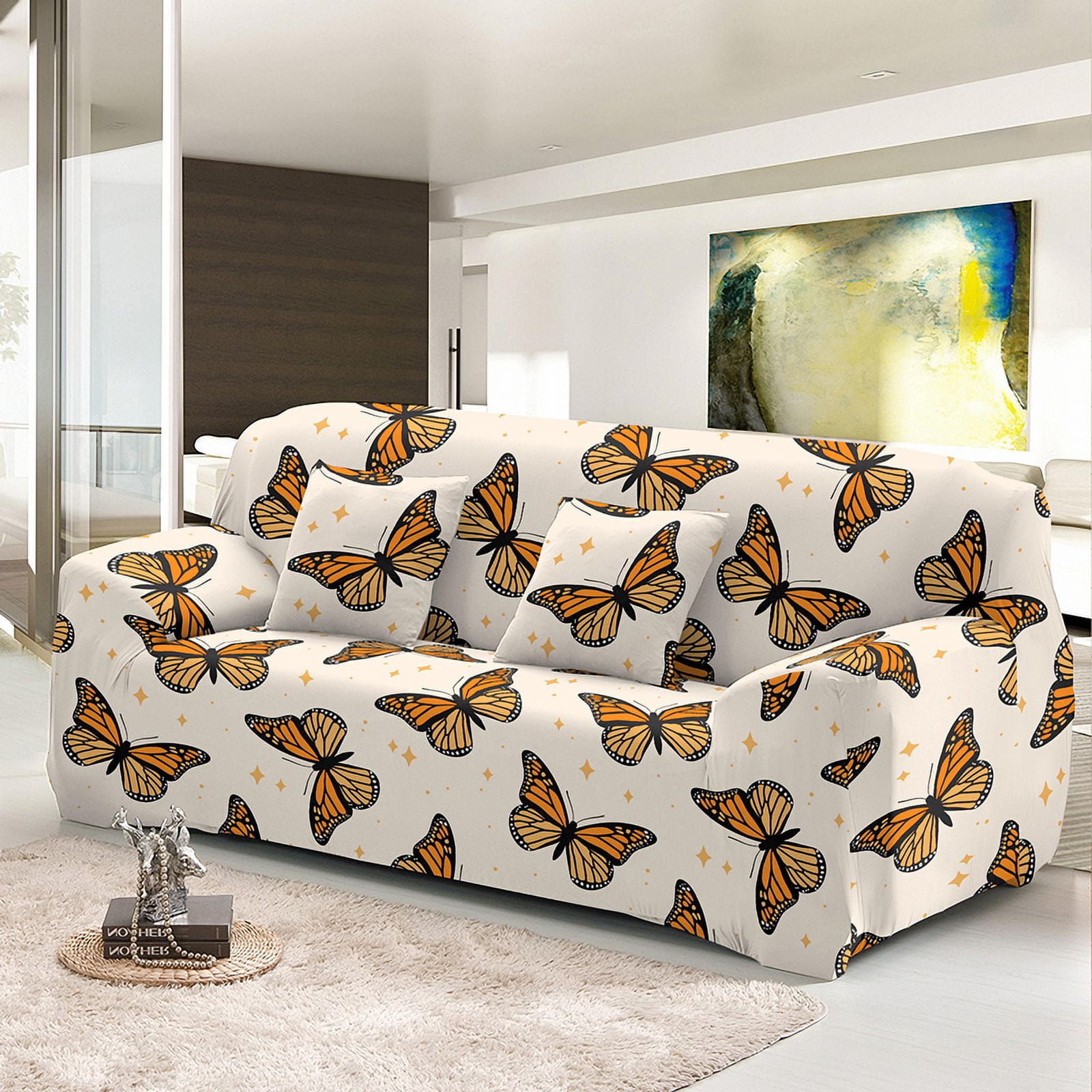 Butterfly Printing Psychedelic Elastic Sofa Cover For Living Room All ...