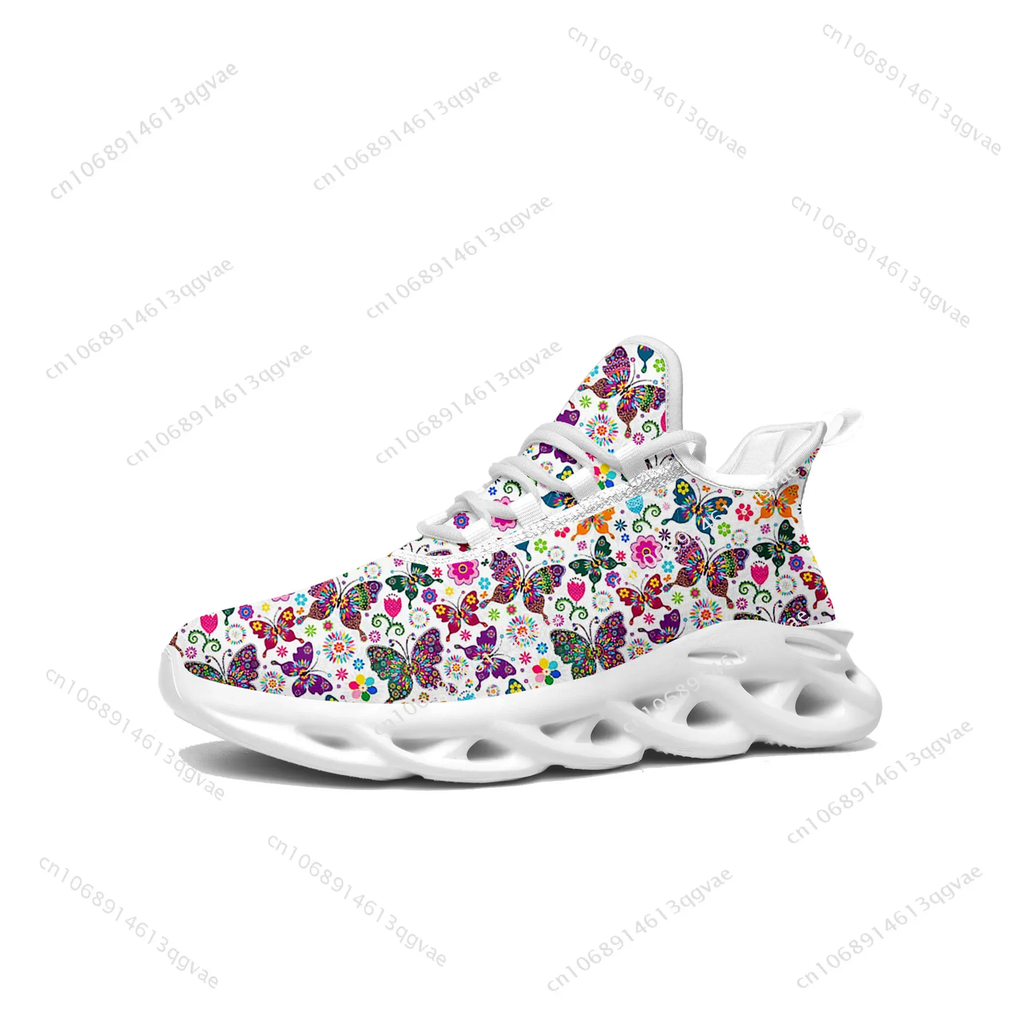 Butterfly Prints Flats Sneakers Mens Womens Sports Running High Quality ...
