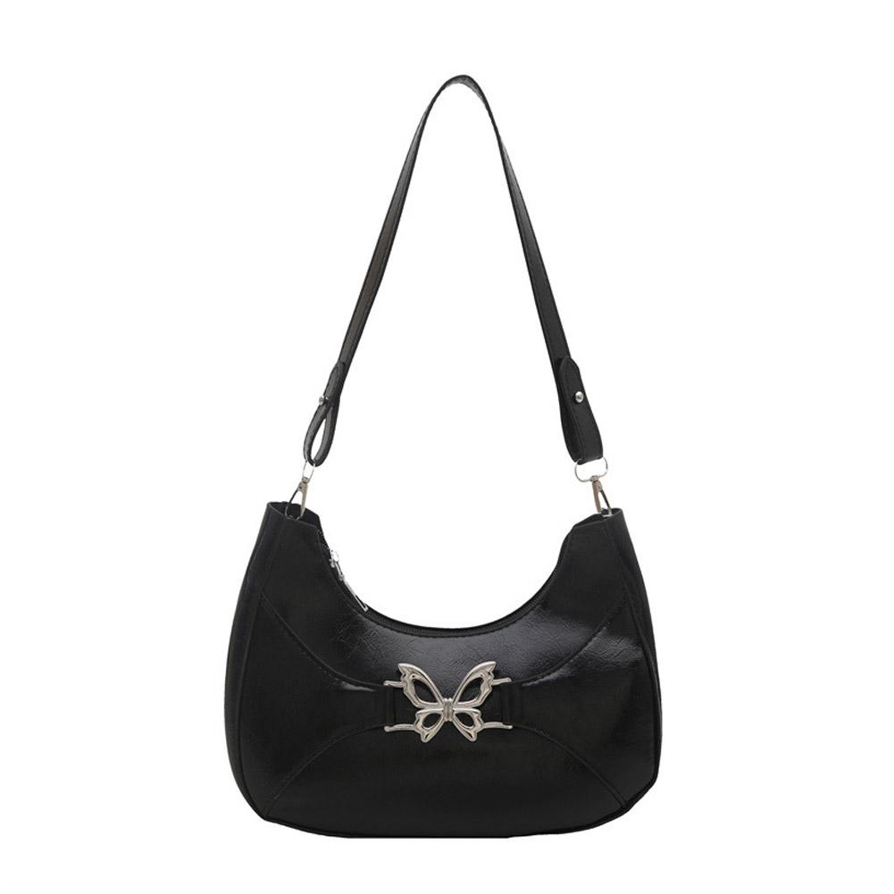 Butterfly Pu Shoulder Bags for Women Thread Design Ladies Underarm Bag ...
