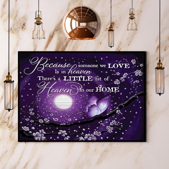 Butterfly Purple Heaven In Our Home Moon Light Flowers Paper Poster No ...