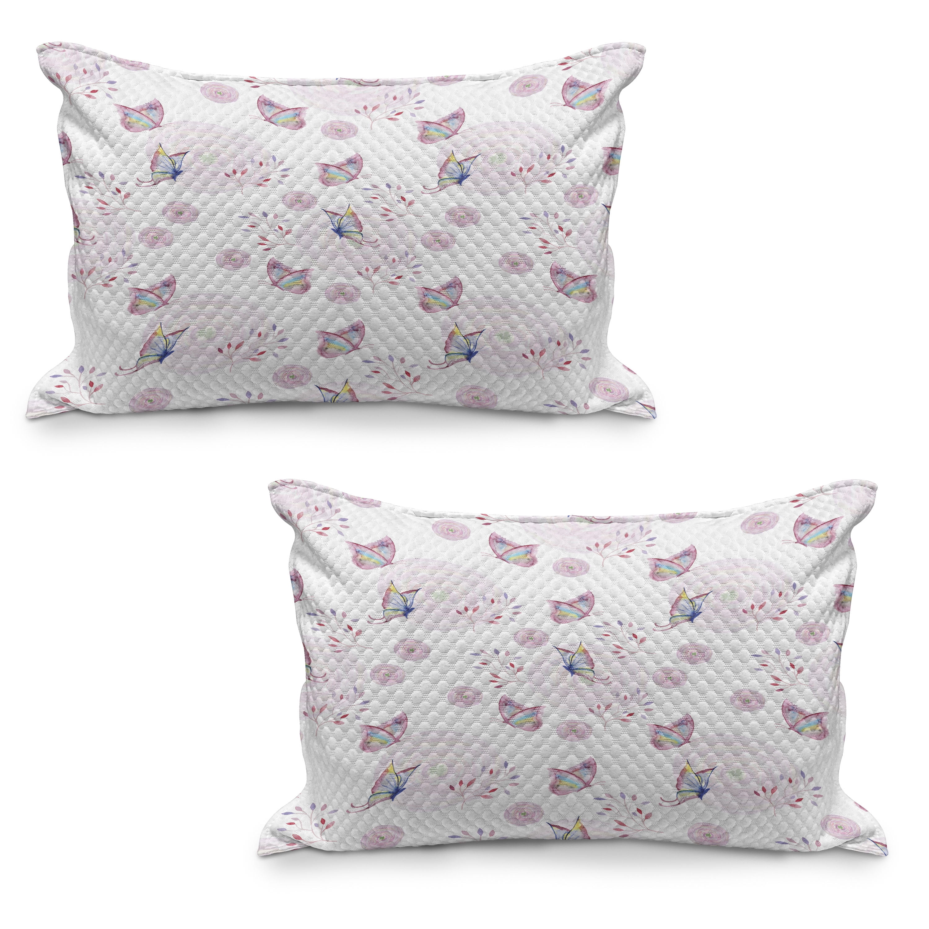 Butterfly Quilted Pillowcover Set of 2, Butterflies and Branches ...