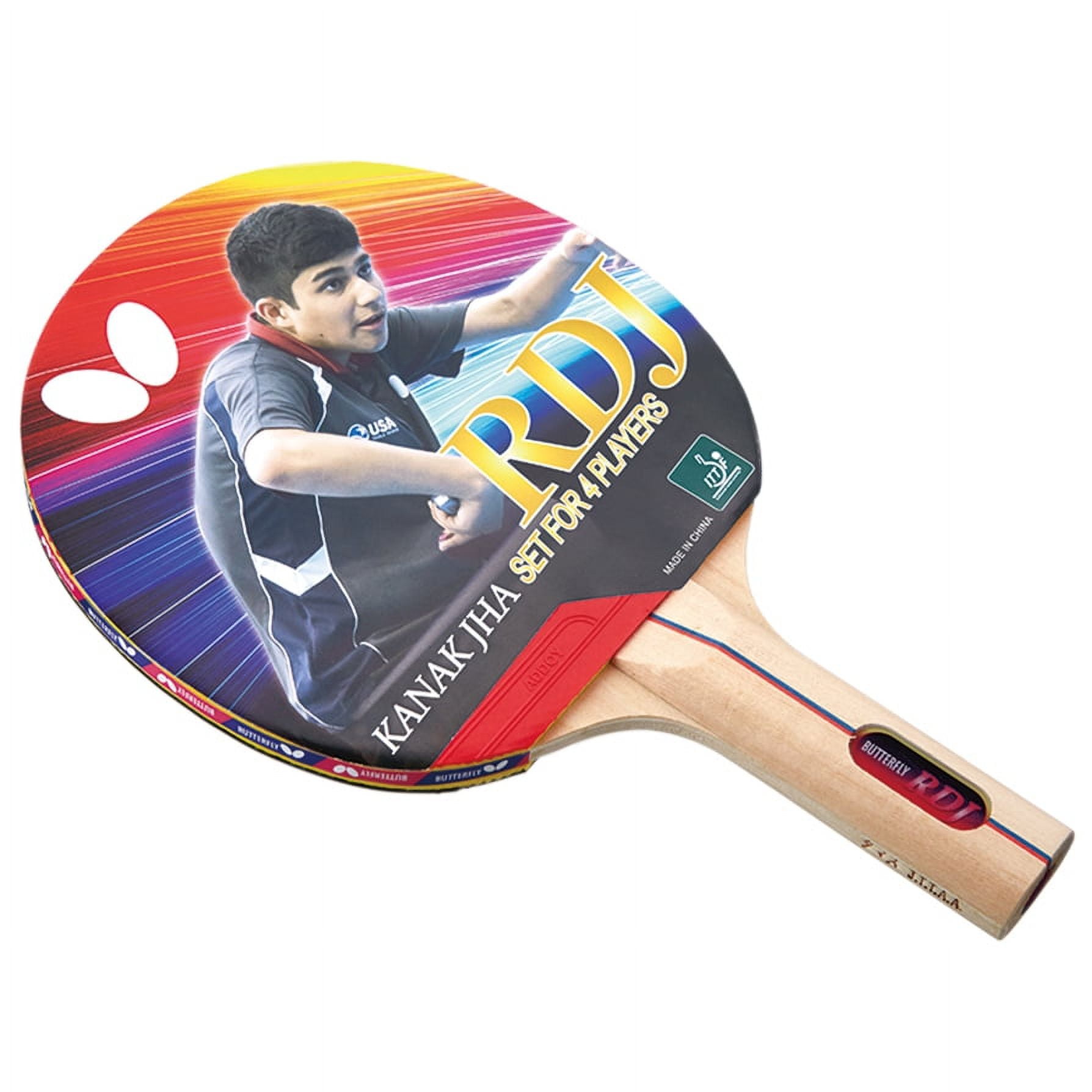 Butterfly RDJ 4-Player Table Tennis Racket & Ball Set - Walmart.com