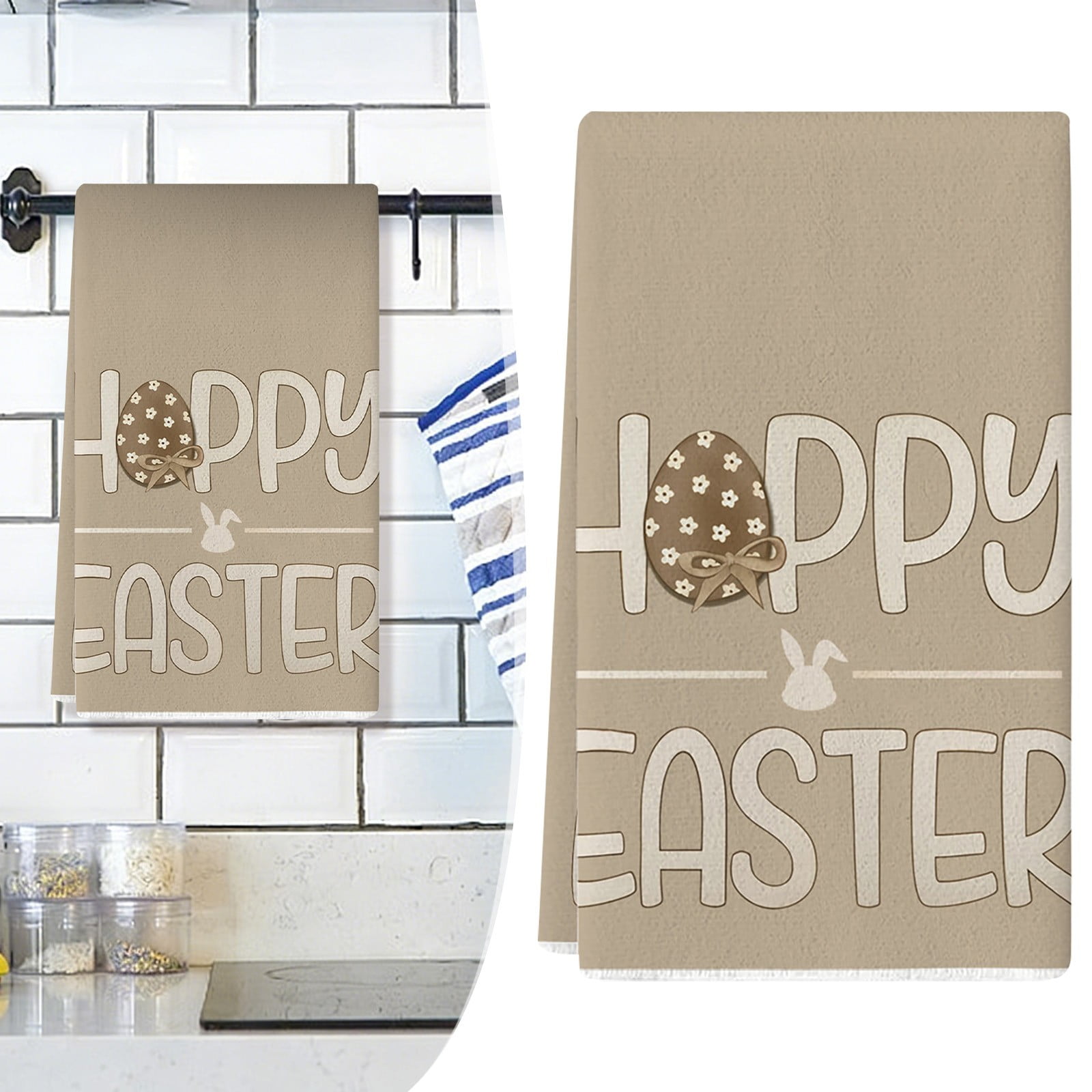 Butterfly Rabbits Bunny Easter Kitchen Towels Dish Towels, 40x60 CM ...