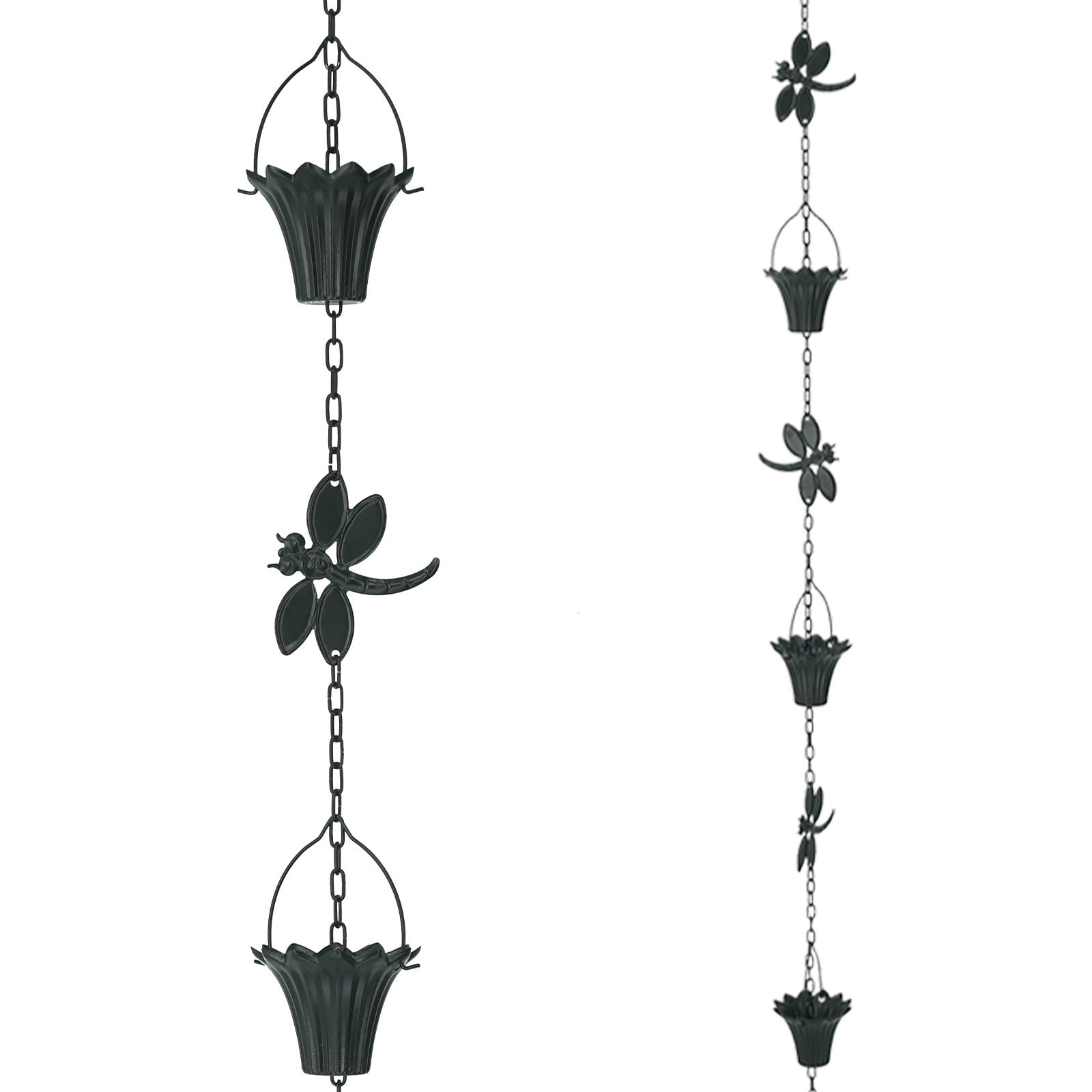 Butterfly Rain Chain Gutter Downspout Catcher Outside Water Diverter ...