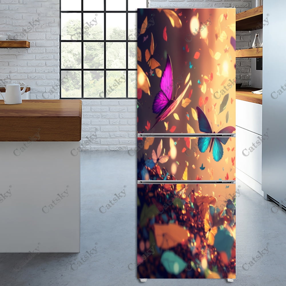 Butterfly Refrigerator Magnet Home Decor Kitchen Mural DIY Wall Sticker ...