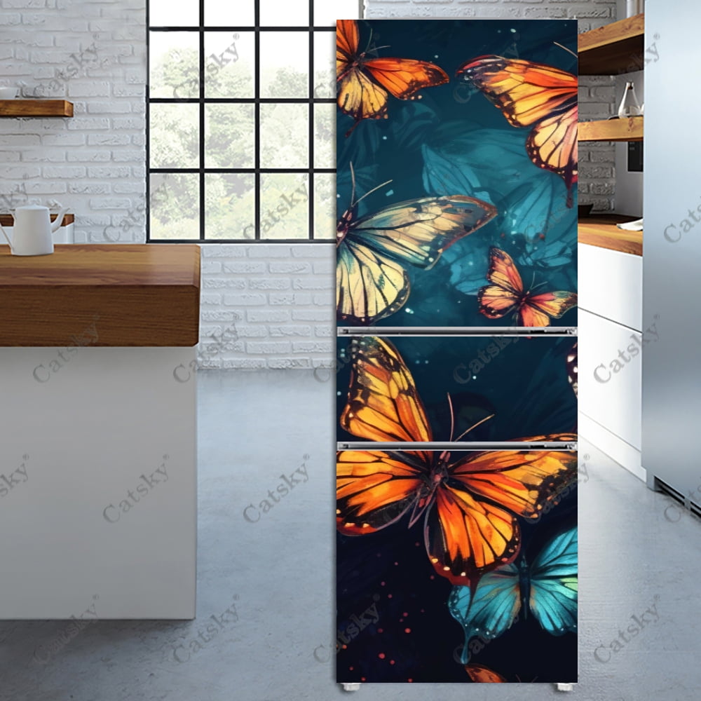 Butterfly Refrigerator Magnet Home Decor Kitchen Mural DIY Wall Sticker ...