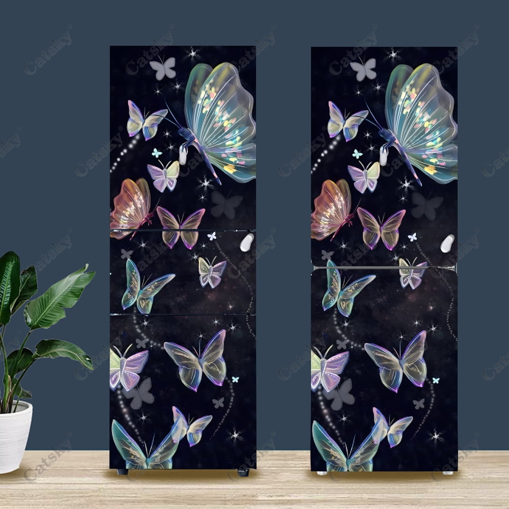 Butterfly Refrigerator Stickers Home Decor Kitchen Murals DIY Wall ...