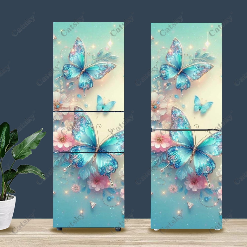Butterfly Refrigerator Stickers Home Decor Kitchen Murals DIY Wall ...