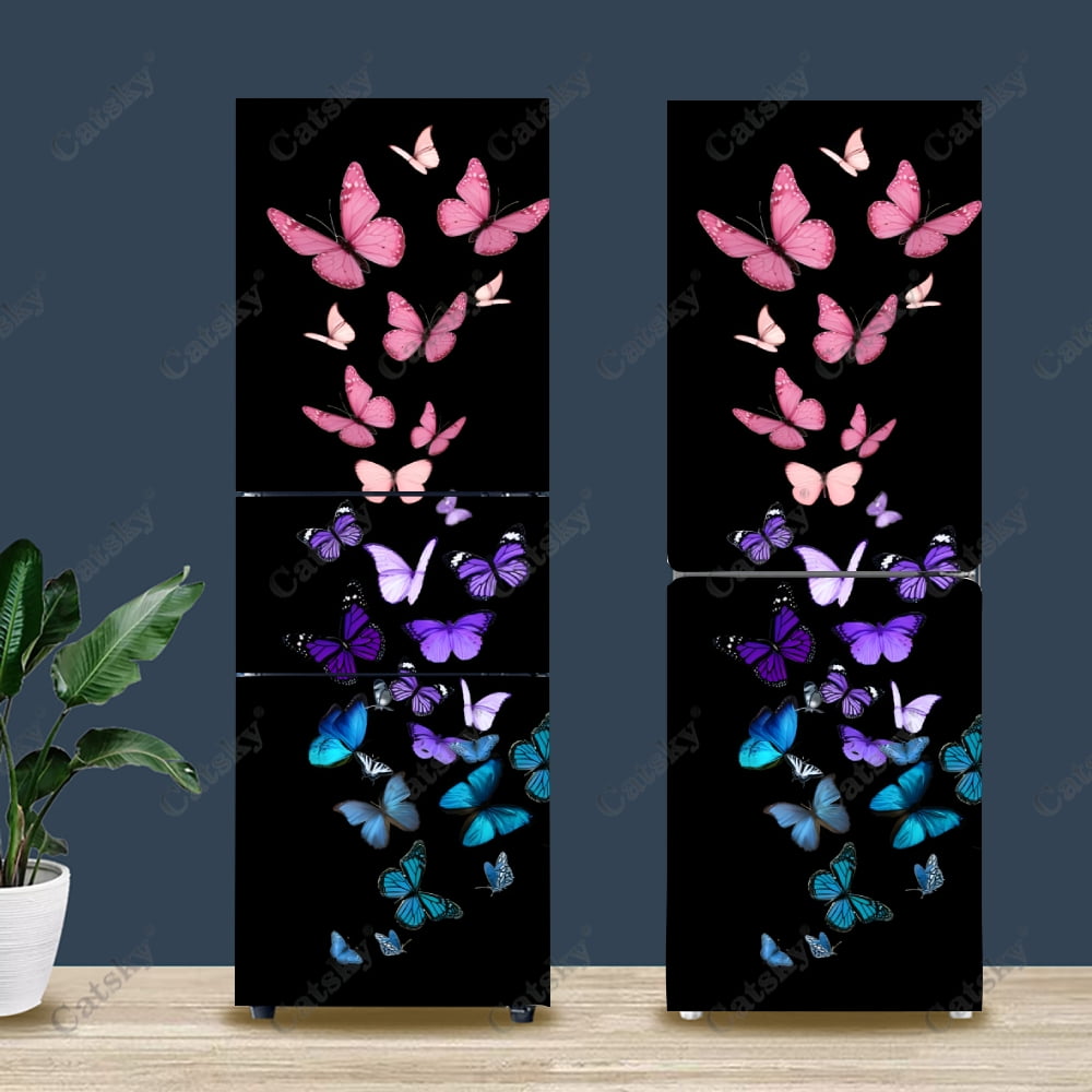 Butterfly Refrigerator Stickers Home r Kitchen Murals DIY Wall Stickers ...