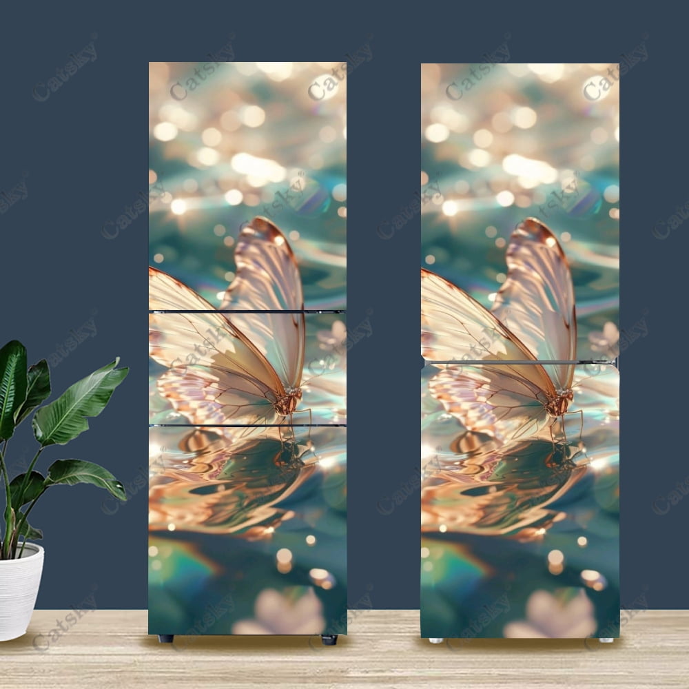 Butterfly Refrigerator Stickers Home r Kitchen Murals DIY Wall Stickers ...
