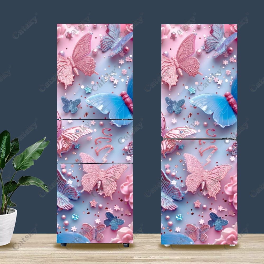 Butterfly Refrigerator Stickers Home r Kitchen Murals DIY Wall Stickers ...
