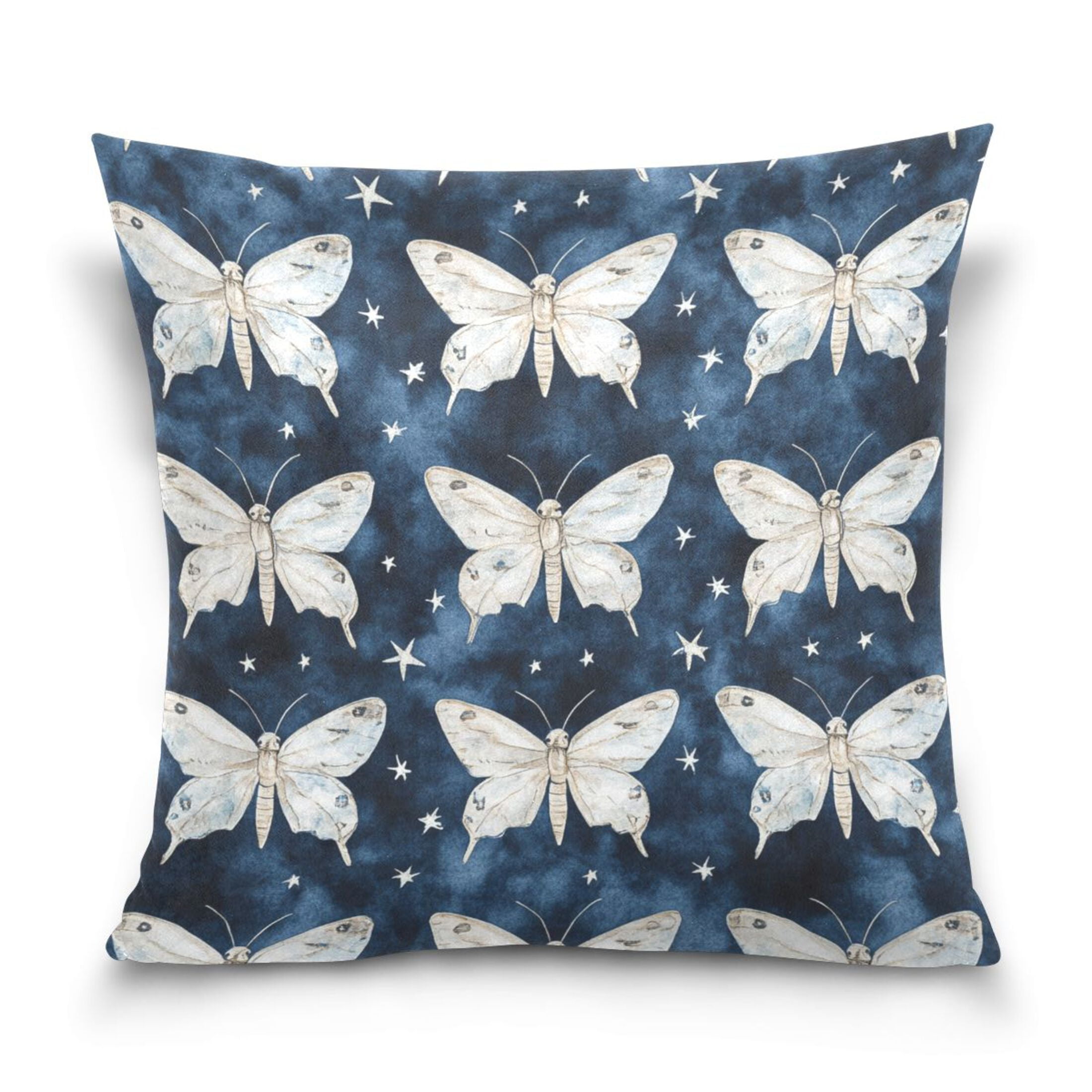 Butterfly Repeat Pattern 16x16 Inch Plush Velvet Pillowcase Double ...