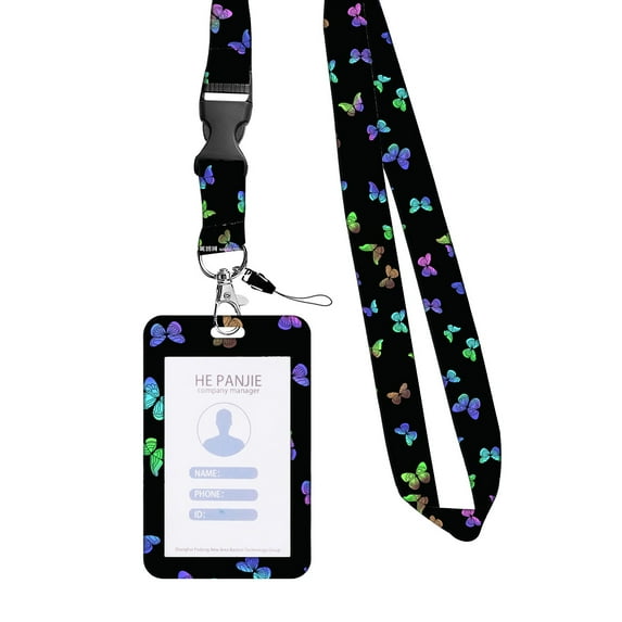 Butterfly Retractable Badge Reels & Name Card Holder with Lanyard for ...