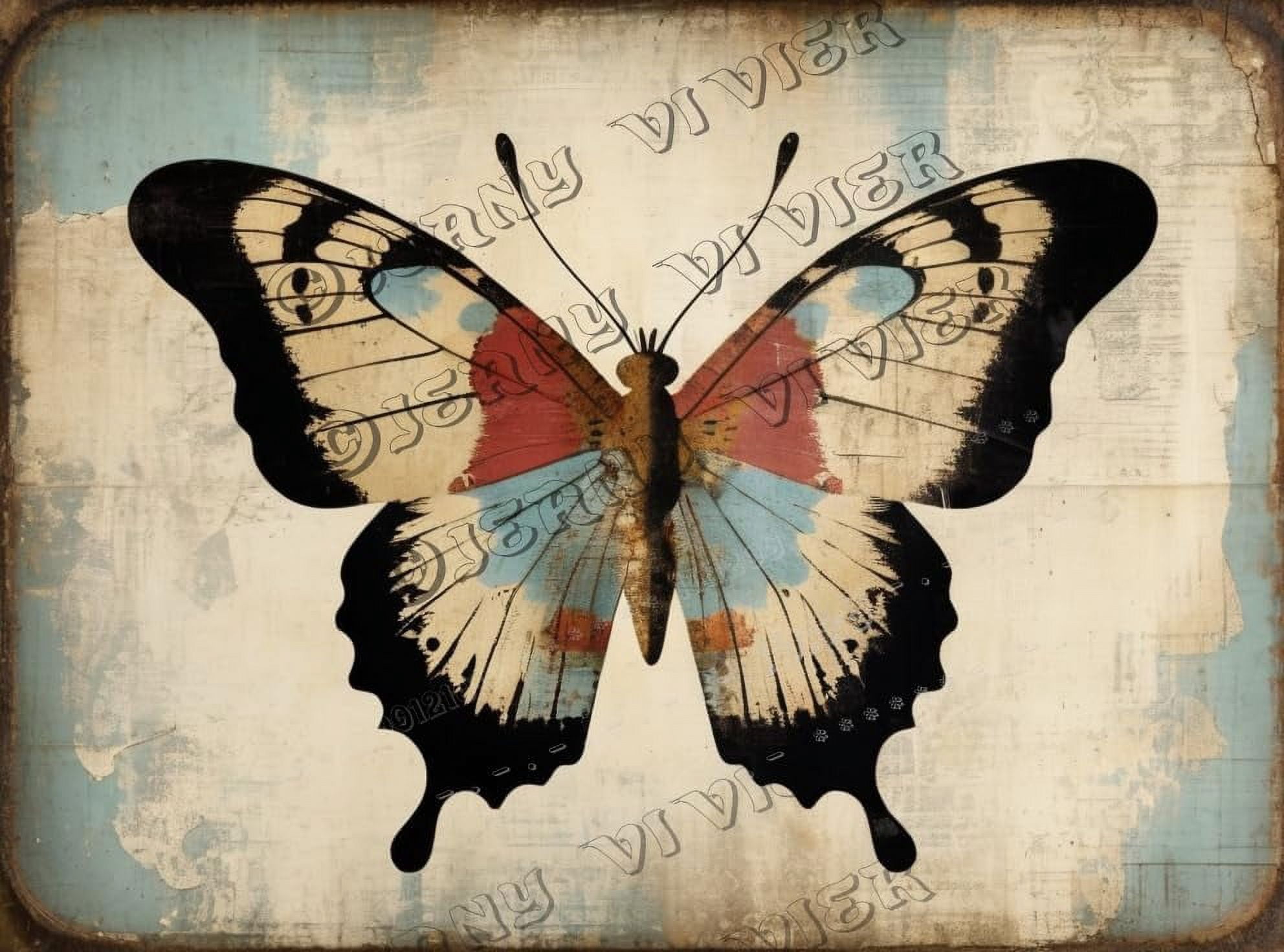 Butterfly Retro Aluminum Sign 12"x16" Metal Sign Butterfly Kitchen Wall ...