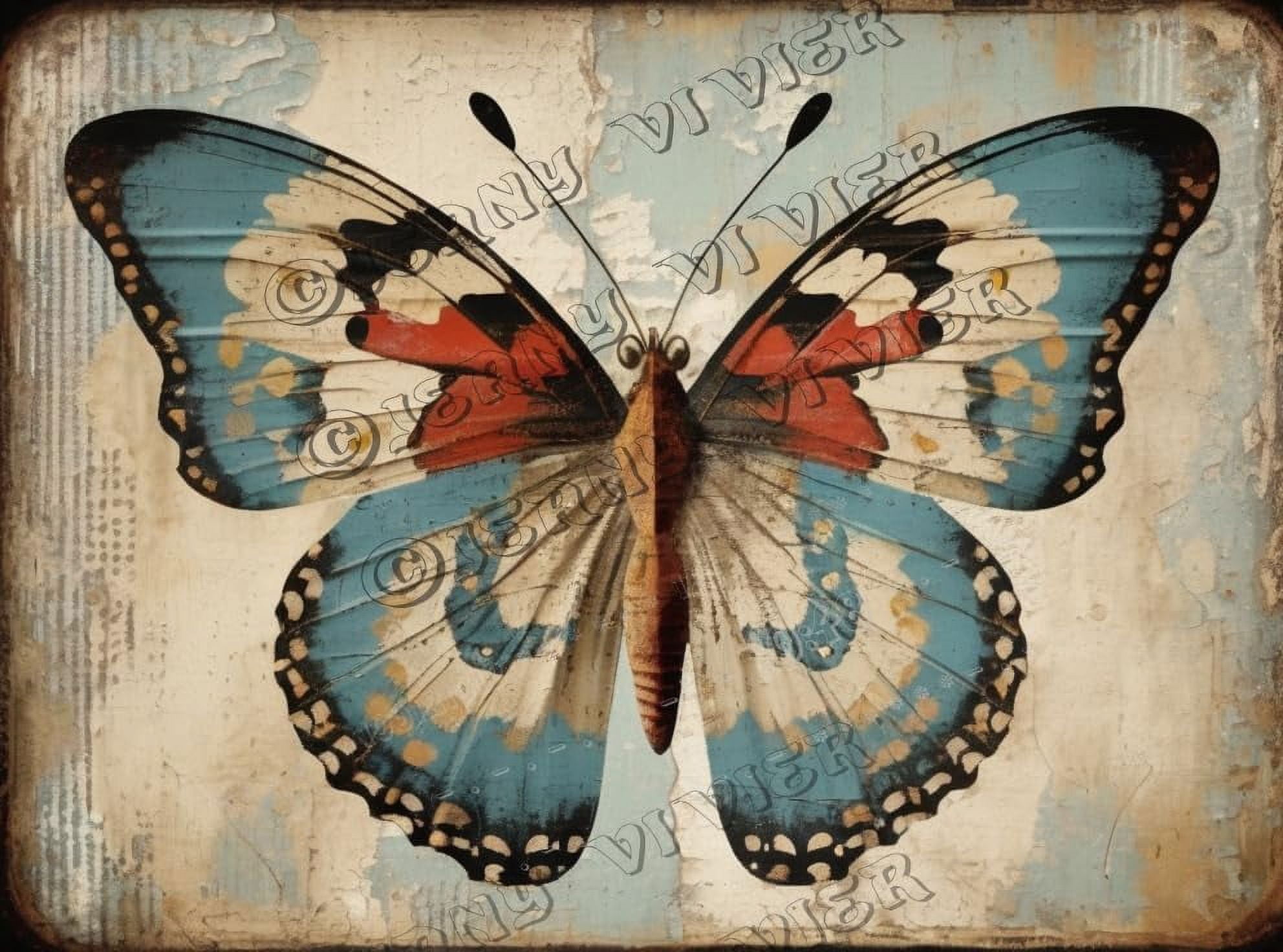 Butterfly Retro Aluminum Sign 12"x8" Metal Sign Butterfly Wall Plate ...