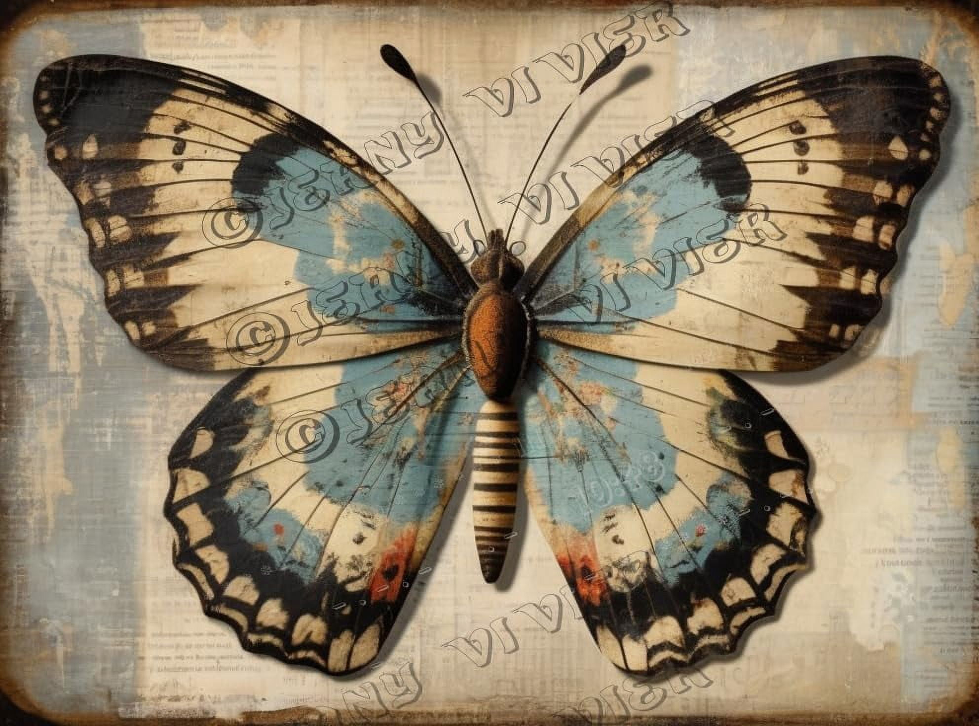 Butterfly Retro Aluminum Sign 12"x8" Metal Sign Butterfly Wall Plaque ...