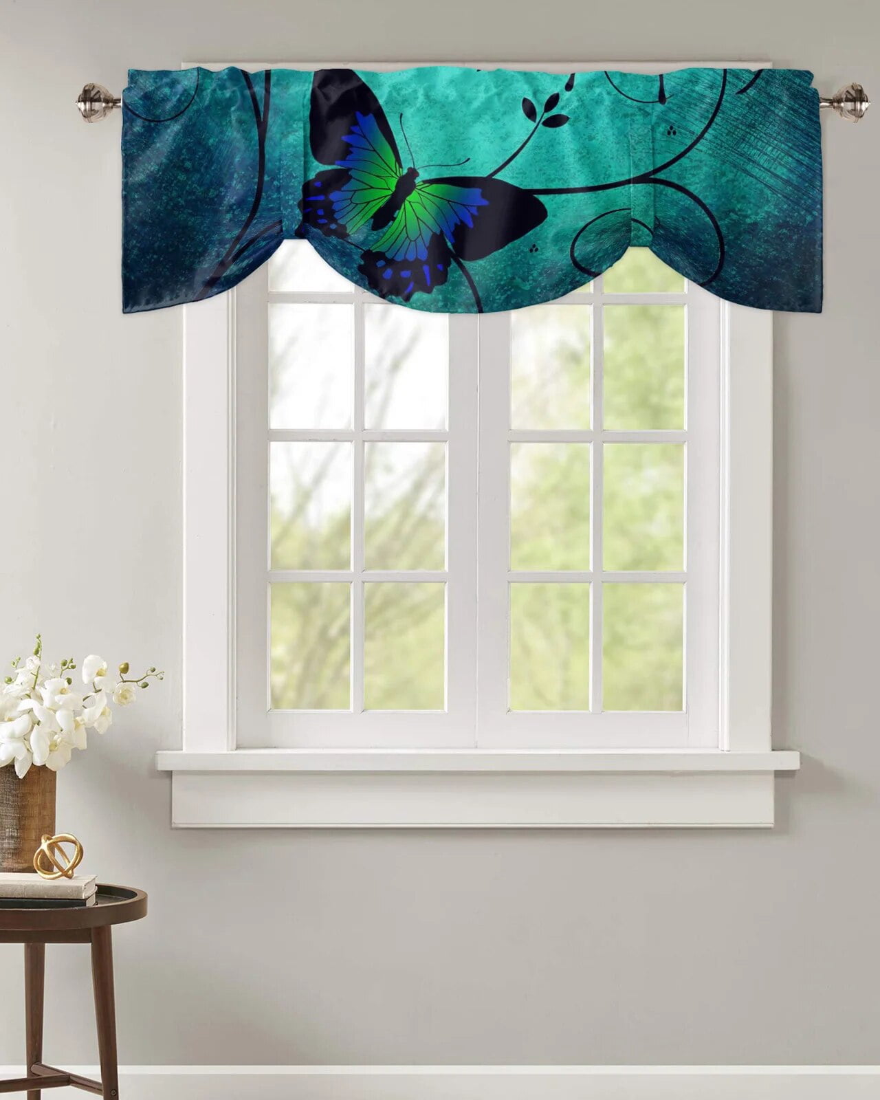 Butterfly Retro Shabby Window Valance Curtain Kitchen Cafe Short ...