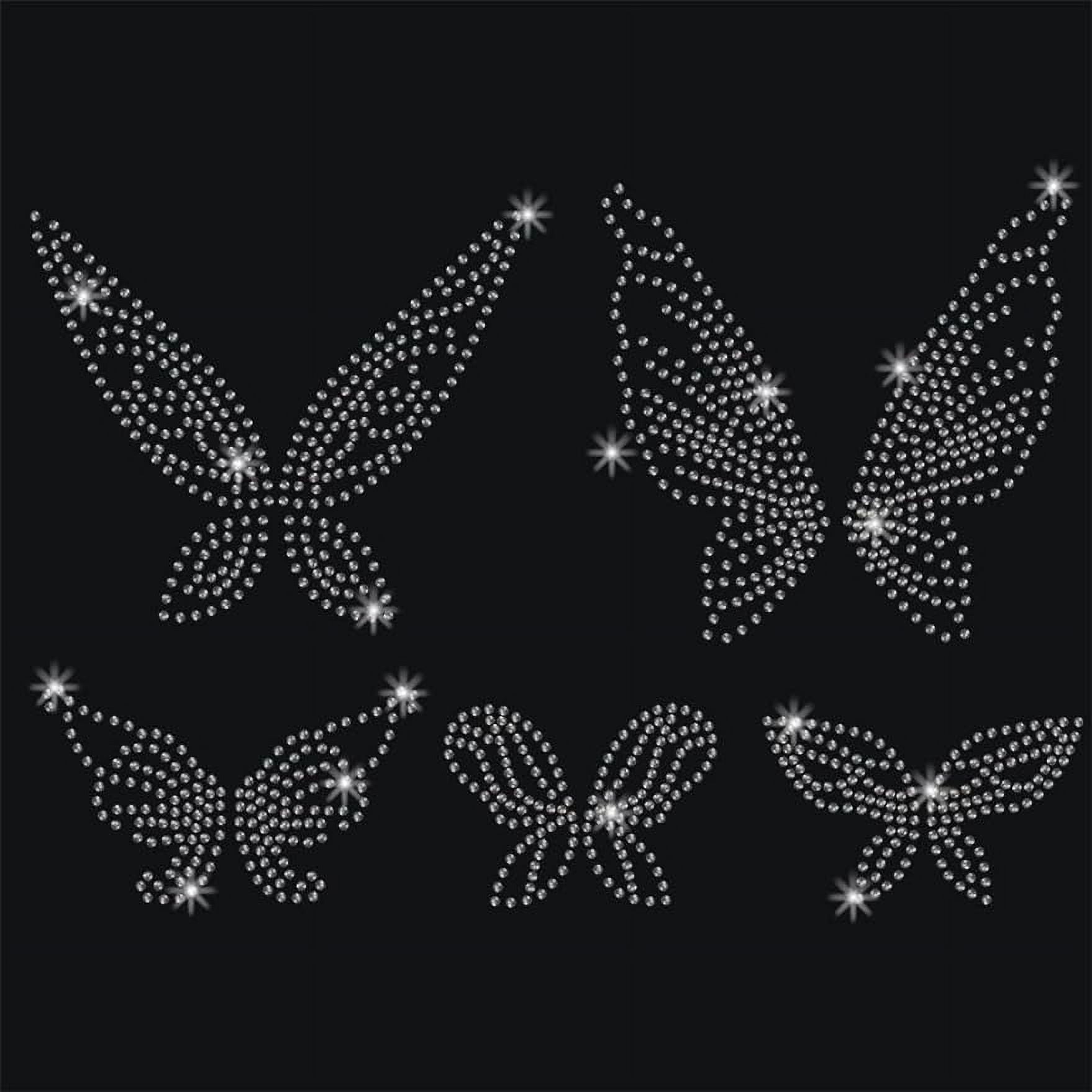 Butterfly Rhinestone Iron on Hotfix Heat Transfer Decal Bling ...