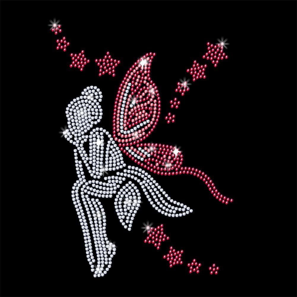 Butterfly Rhinestone Iron on Transfer 11.7x8.3inch Fairy Heat Transfer ...