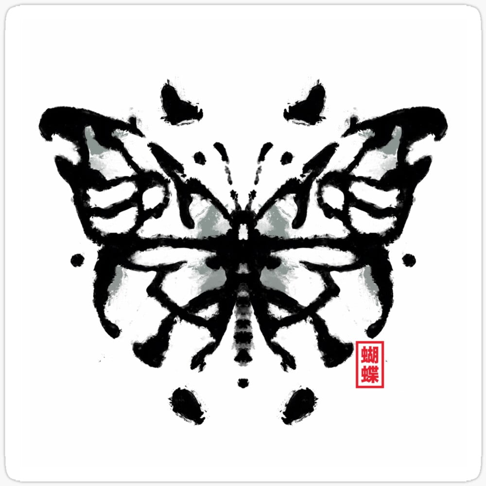 Butterfly Rorschach Test Sticker Phone Decal Water Bottle Stickers Car ...