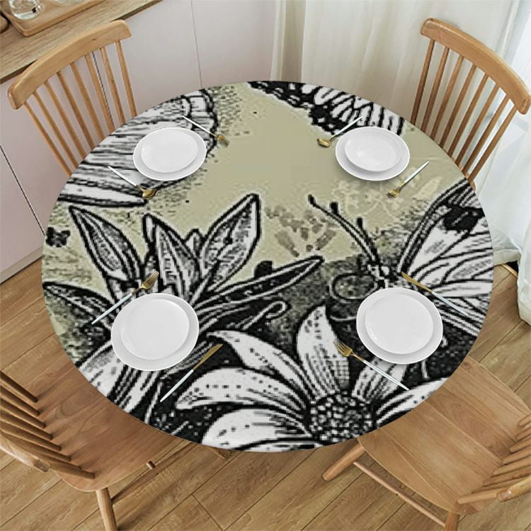 Butterfly Round Tablecloth,Indoor Kitchen Dinning Room or Outdoor, and ...
