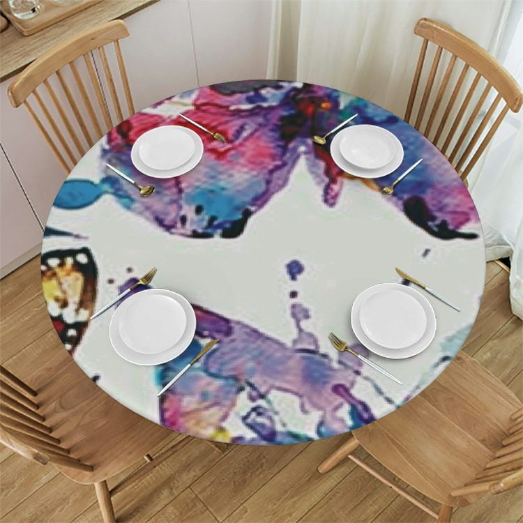 Butterfly Round Tablecloth,Table Cover for Indoor Outdoor Party ...
