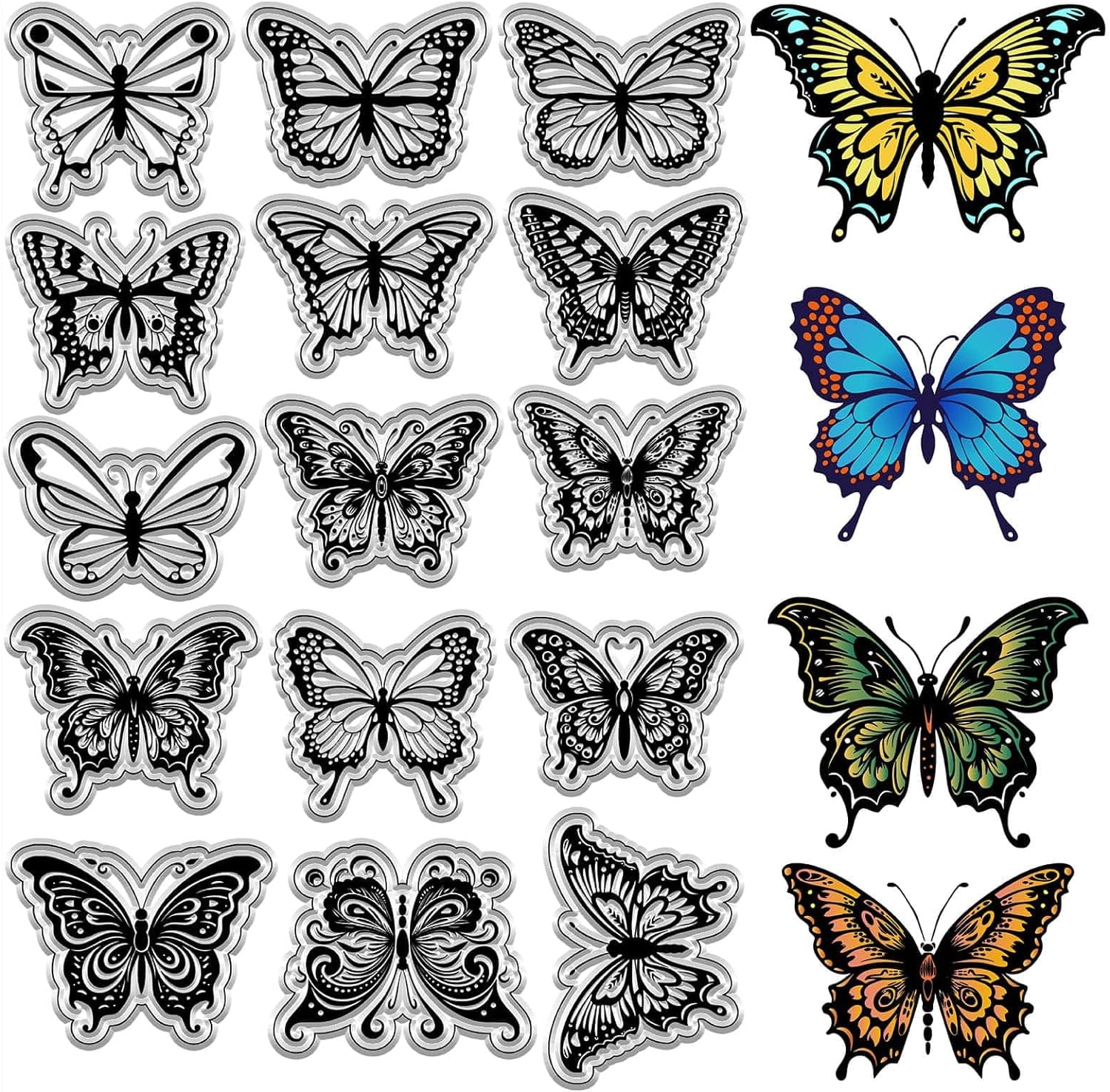 Butterfly Rubber Stamp Swallowtail Butterflies Clear Transparent ...