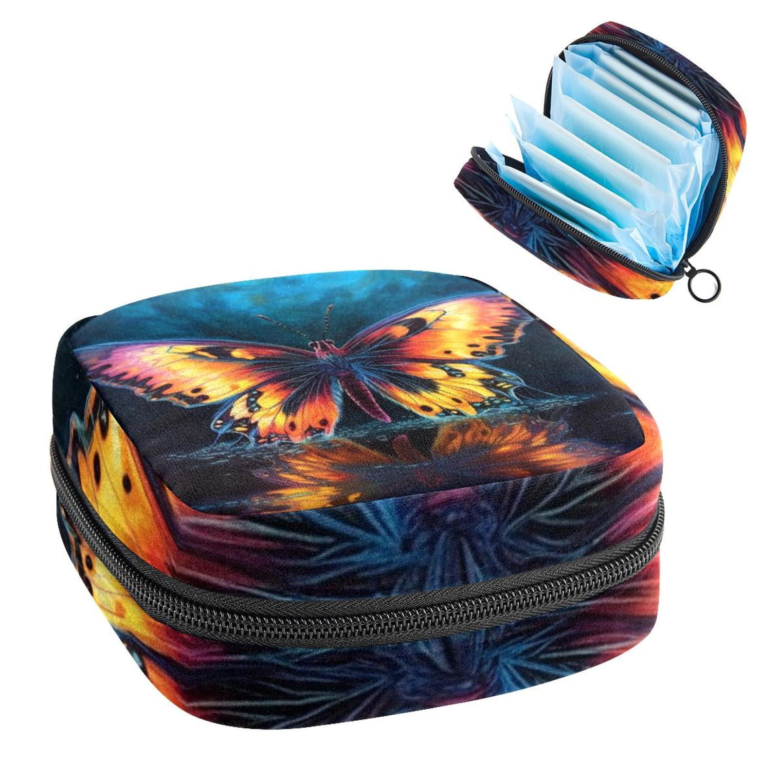 Butterfly Sanitary Napkin Bag Period Pouch Travel Organizer Zipper ...