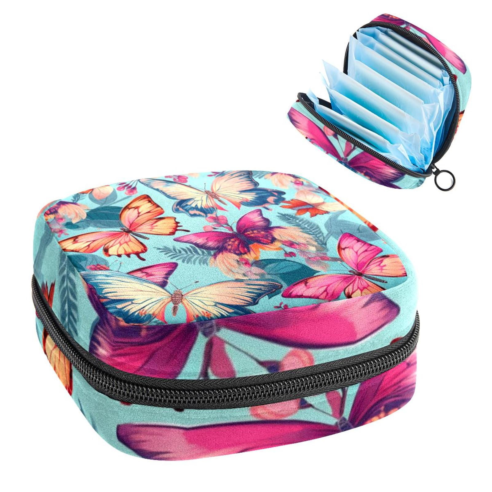 Butterfly Sanitary Napkin Bag Period Pouch Travel Organizer Zipper ...