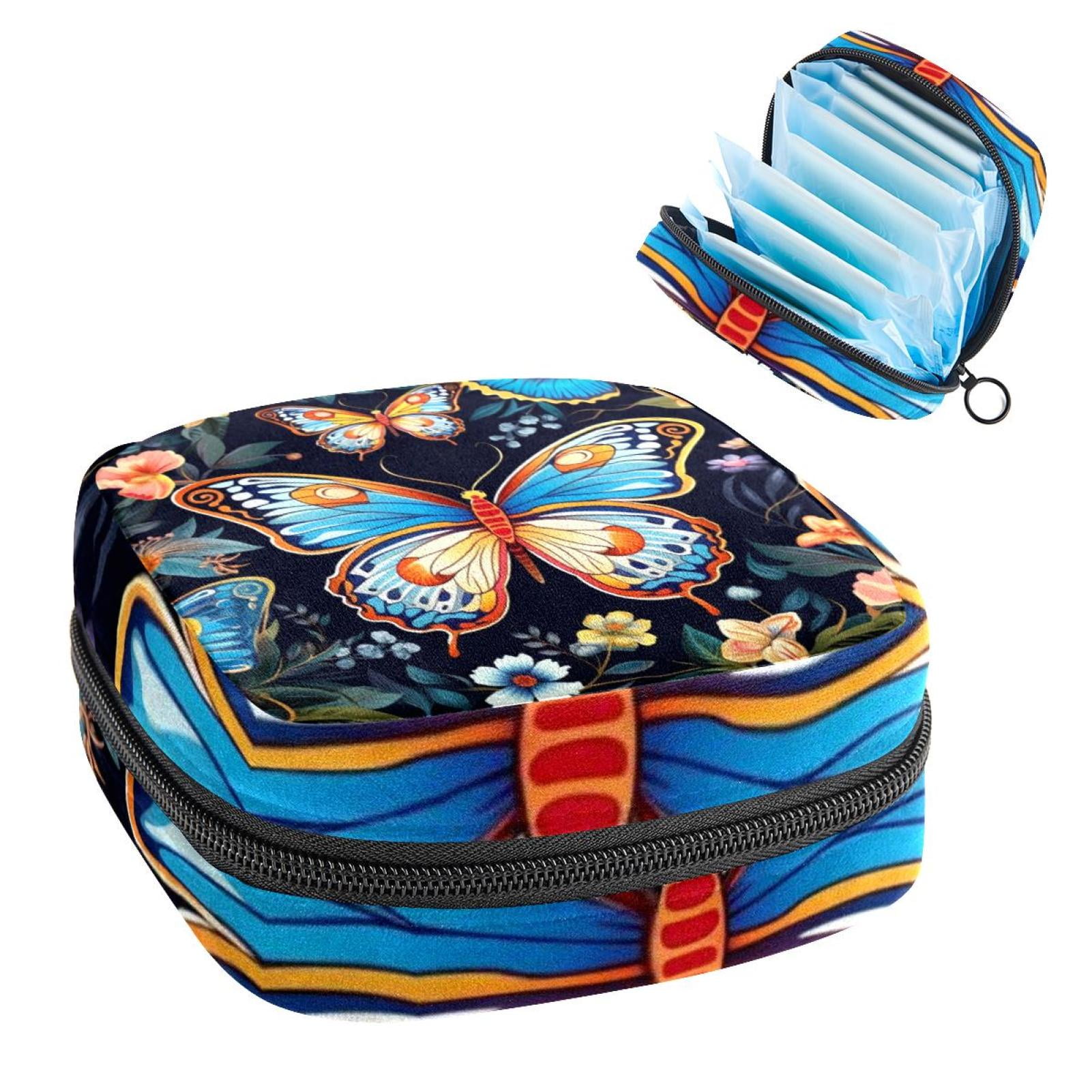 Butterfly Sanitary Napkin Bag Period Pouch Travel Organizer Zipper ...