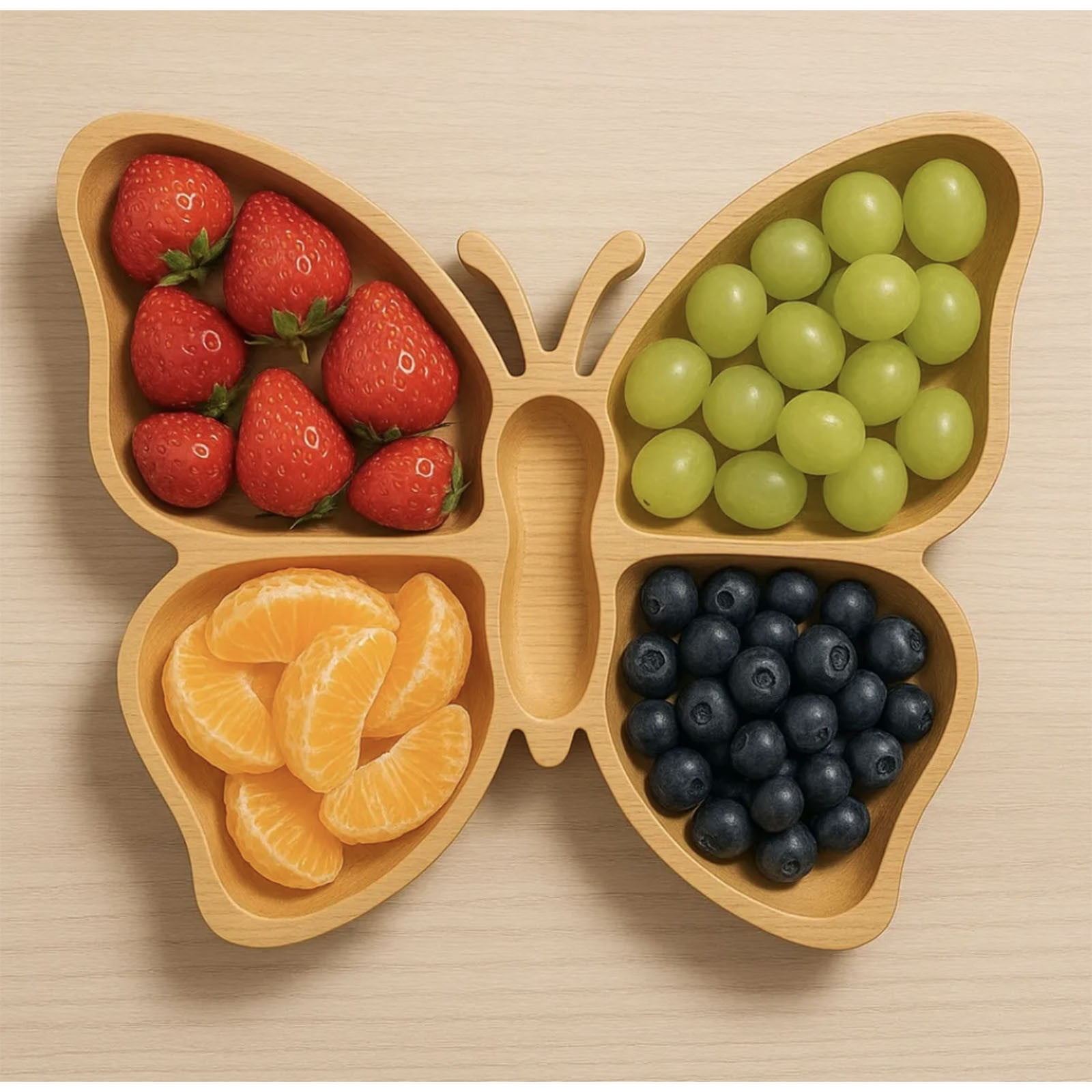 Butterfly Serving Tray Wooden 16Inch 2025 Fruit Tray Unique 1PC Snackle ...