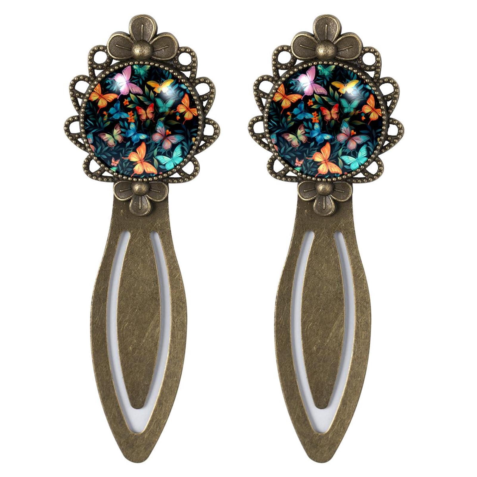 Butterfly Set of 2 Vintage Copper-Colored Lace Bookmarks - Stainless ...