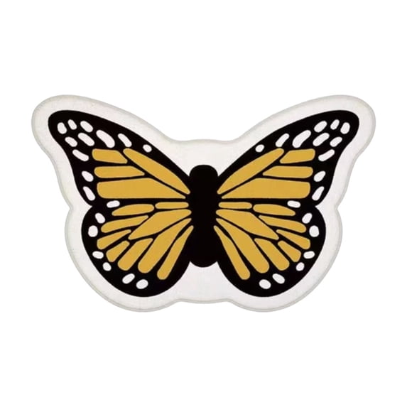 Butterfly Shaped Area Bathroom Rug, Soft Plush Faux Wool Mat Bath Room ...