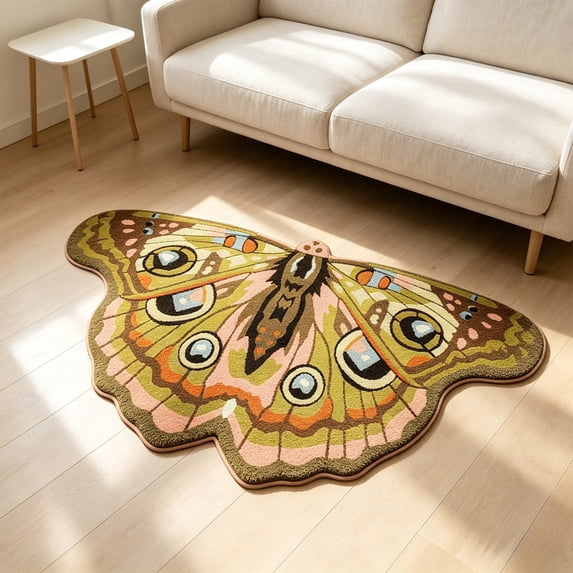 Butterfly Shaped Area Rug , Soft Faux Fleece Non-Slip Floor Mat ...