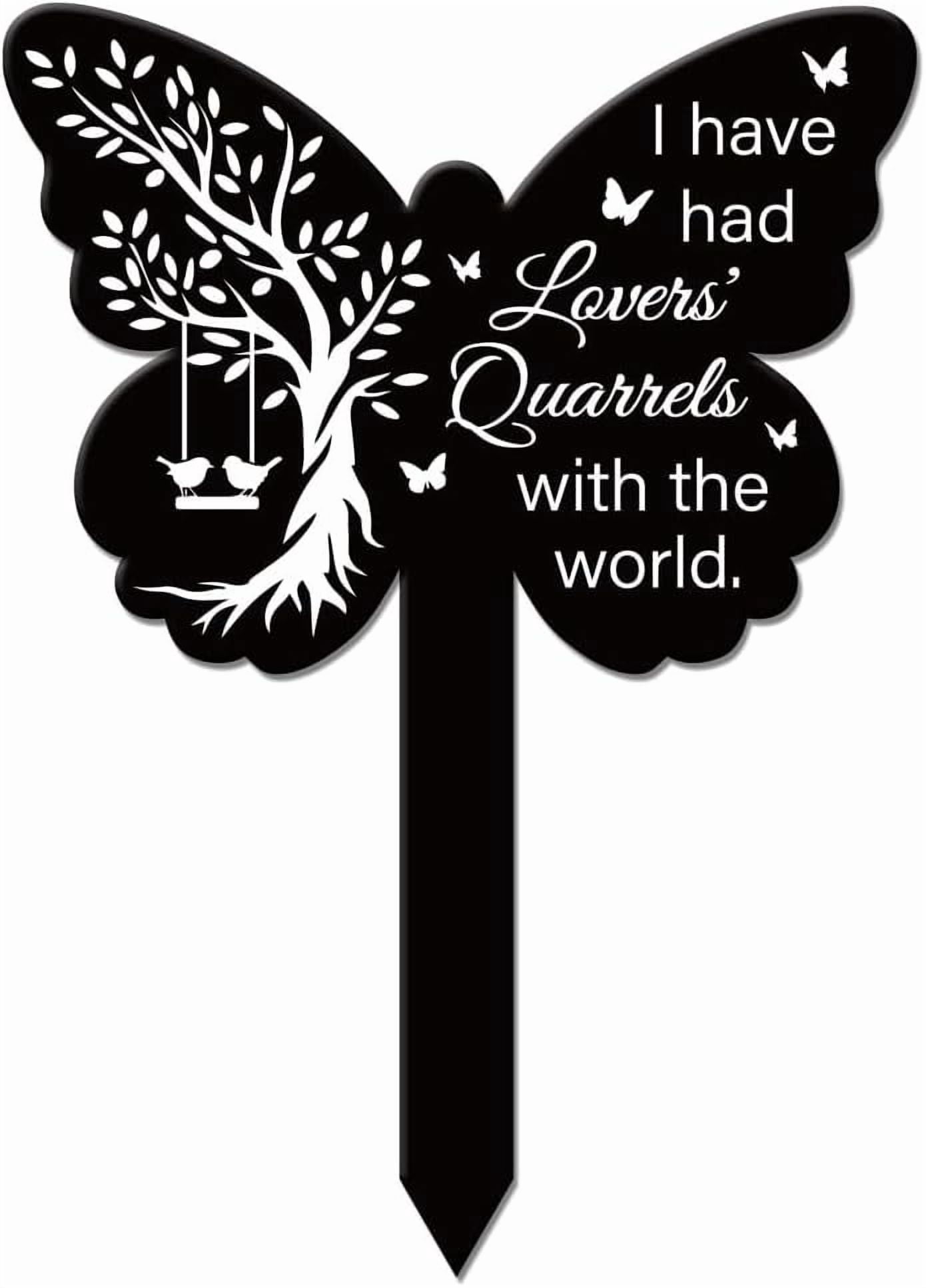 Butterfly Shaped Commemorate Tree and Flowers Garden Stake Memorial ...