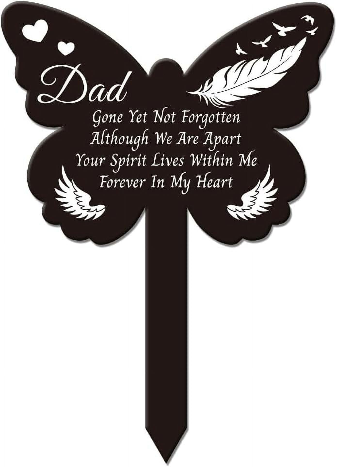 Butterfly Shaped Dad Garden Stake Memorial Remembrance Plaque Stake for ...