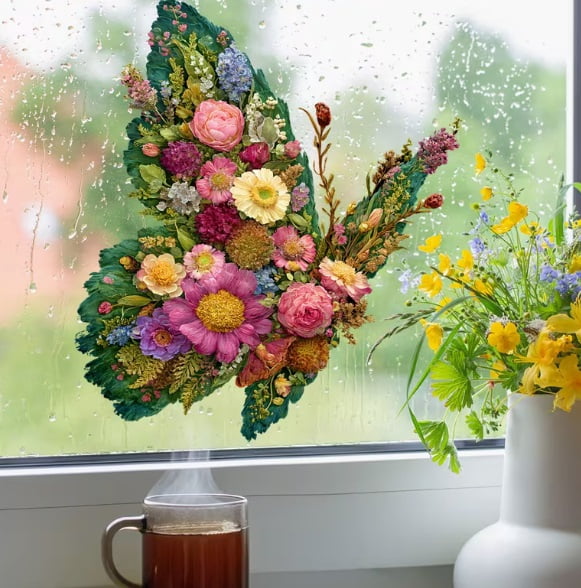 Butterfly-Shaped Electrostatic Glass Stickers - Retro Forest Theme ...