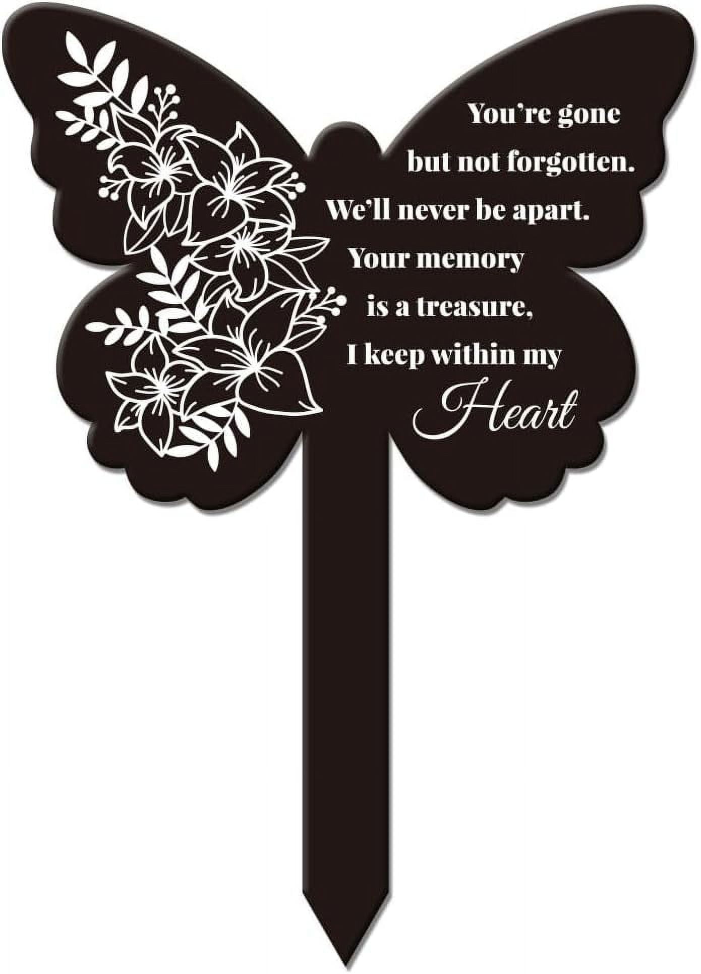 Butterfly Shaped Flowers Garden Stake Never Be Apart Memorial ...