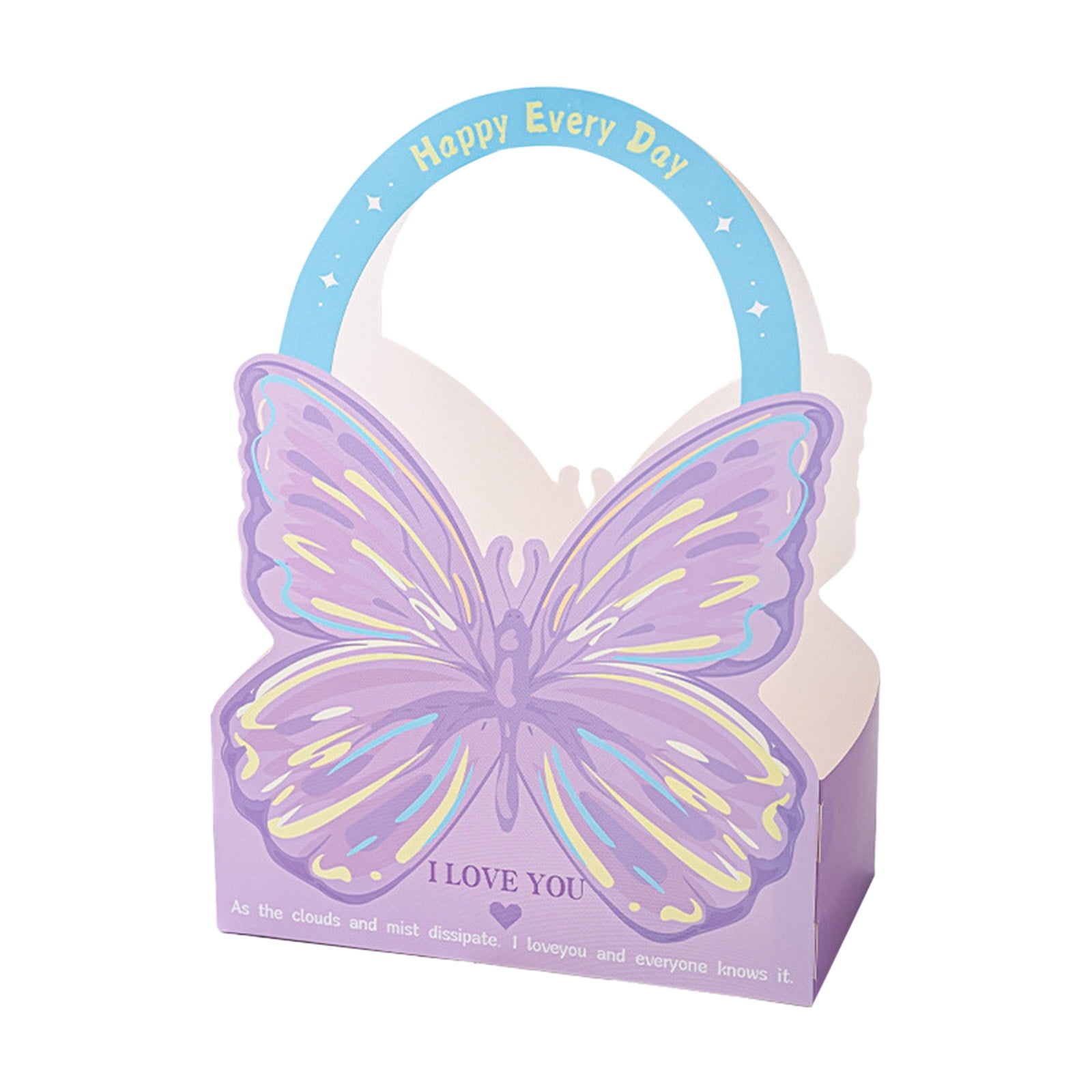 Butterfly Shaped Handheld Gift Box, Fresh Flower Bouquet Bag Design ...