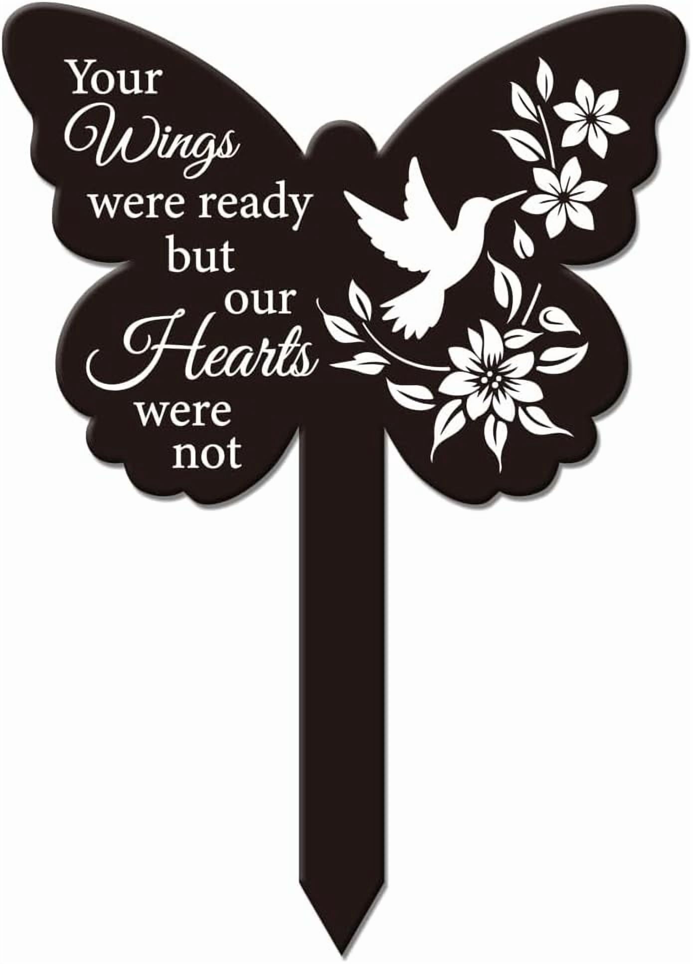 Butterfly Shaped Hummingbird Flowers Garden Stake Memorial Remembrance ...