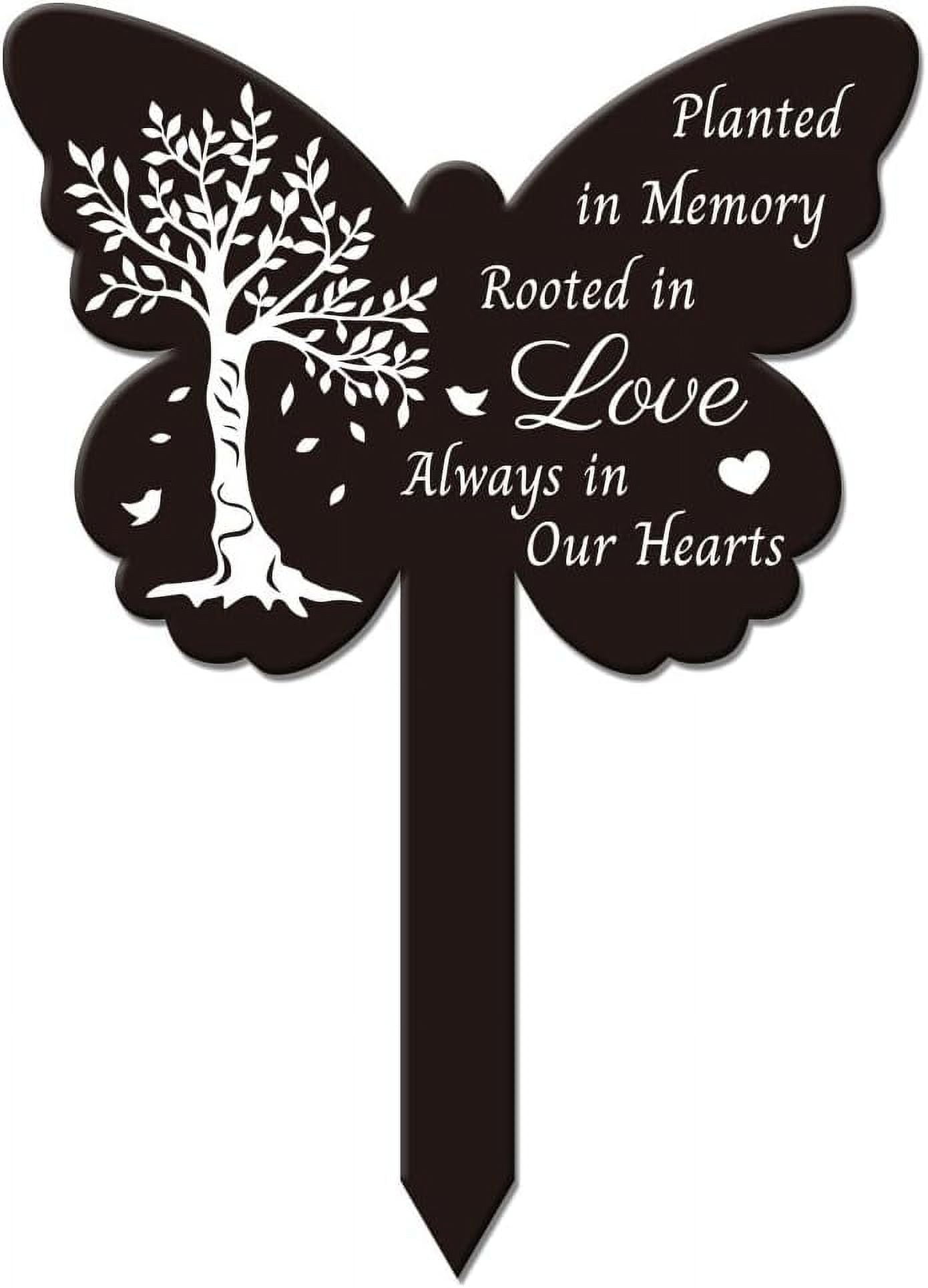 Butterfly Shaped Tree Garden Stake Memorial Remembrance Plaque Stake ...