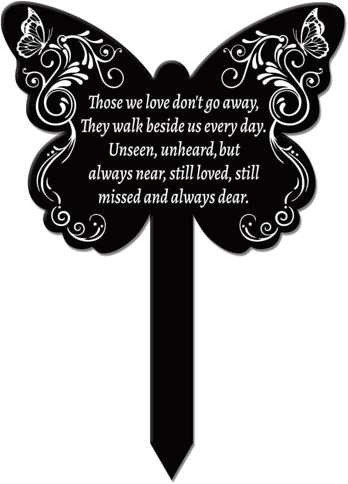 Butterfly Shaped Vine Memorial Garden Stake Memorial Remembrance Plaque ...