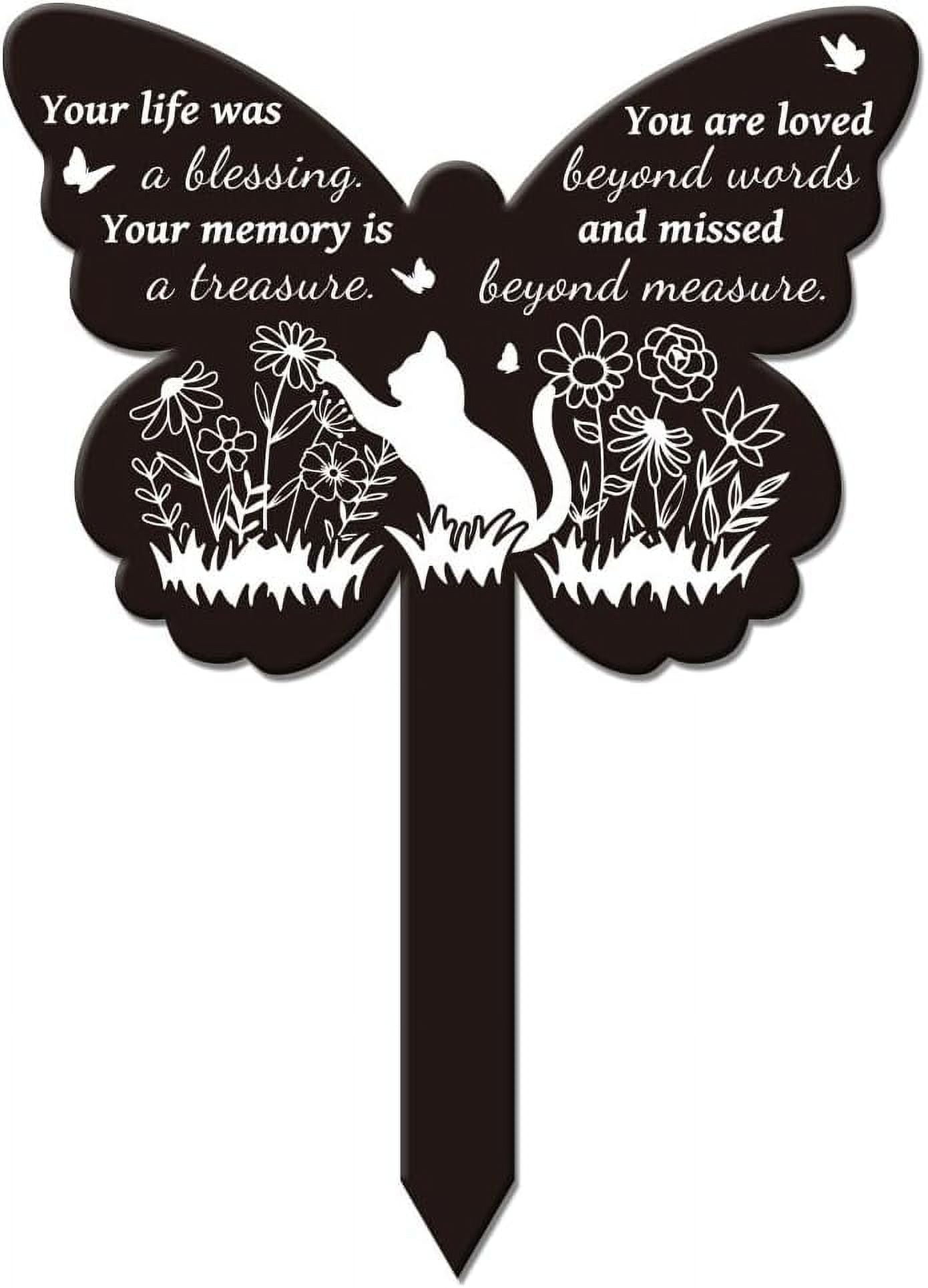 Butterfly Shaped Wildflower Cat Garden Stake Memorial Remembrance ...