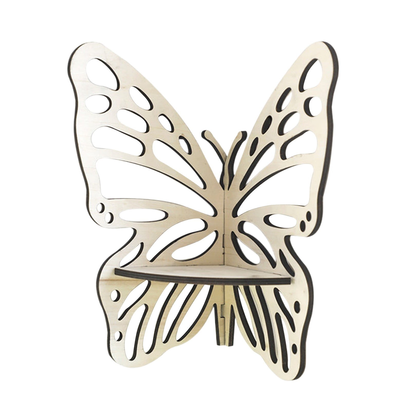 Butterfly Shaped Wooden Wall Shelf Decorative Display Rack, Unique ...