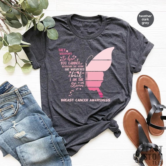 Butterfly Shirt Breast Cancer T Shirt Cancer Awareness Shirt October ...
