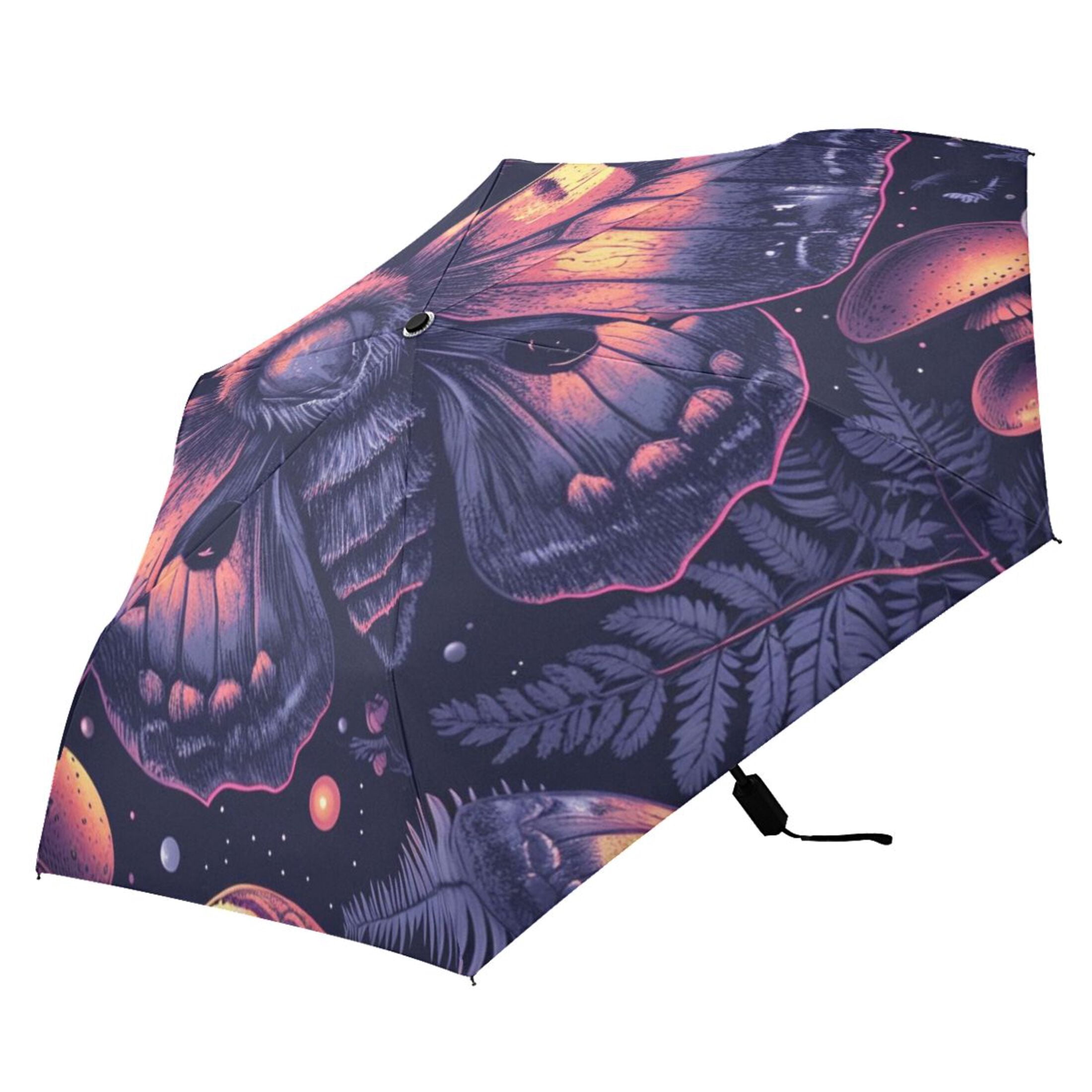 Butterfly Skeleton Skull Head Compact Folding Umbrella for Rain ...