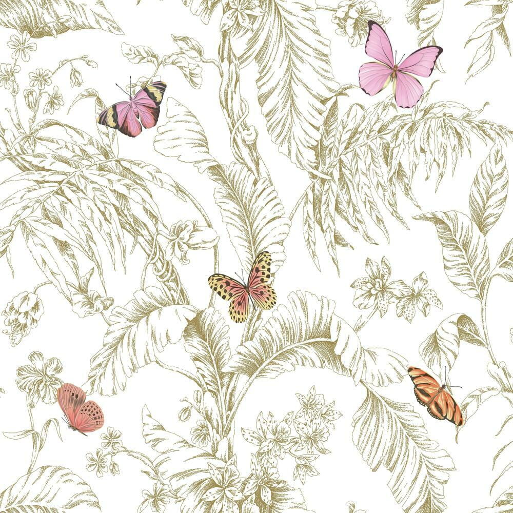 Butterfly Sketch Peel and Stick Wallpaper - Walmart.com