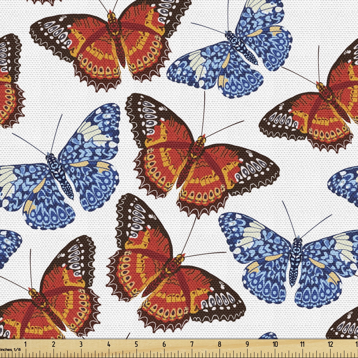 Ambesonne Butterfly Fabric by the Yard Upholstery, Detailed Winged ...