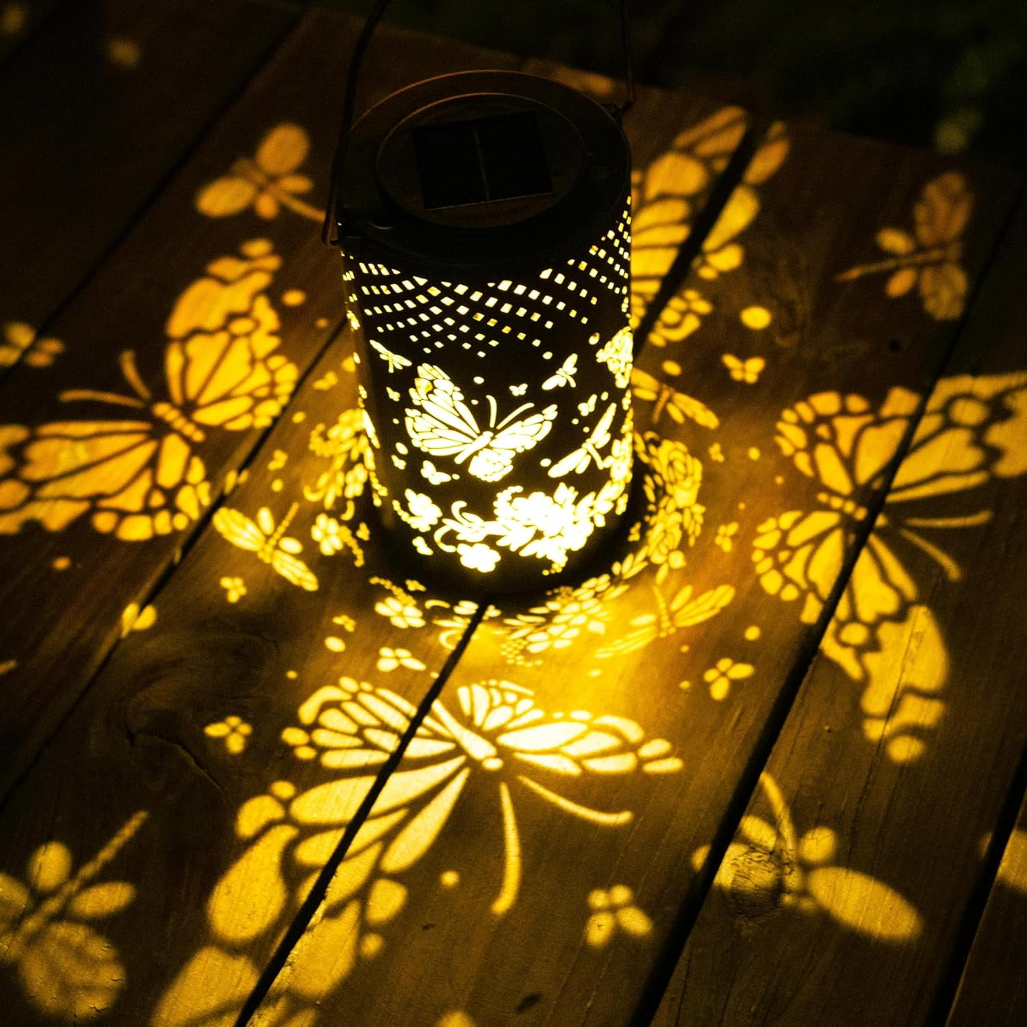 Butterfly Solar Lantern Outdoor Garden Decor Waterproof Hanging Solar ...